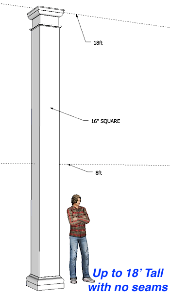 8" Classic, Square PVC Column – Elite Trimworks Corporation