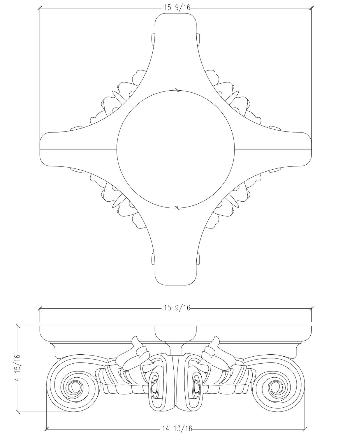 6" Ionic Capital – Elite Trimworks Corp