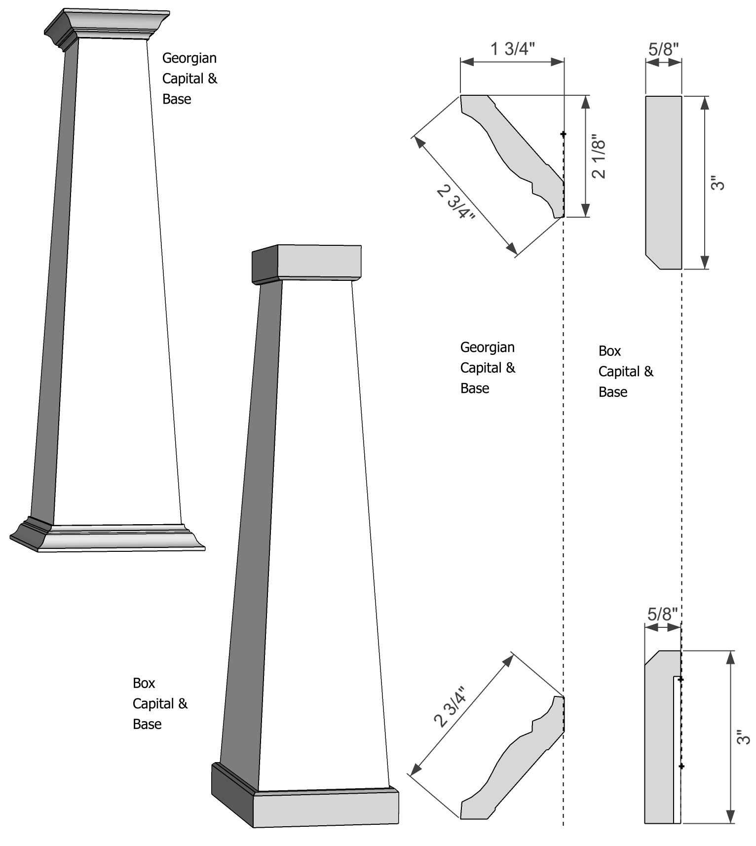 8/12 Tapered PVC Column Wrap – Elite Trimworks Corporation
