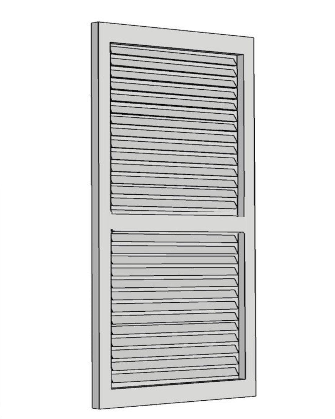 Contractor Solid Louvered Shutters - PVC (Pair)- Two Equal Panels ...