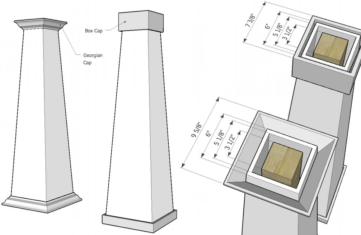 Tapered, Arts and Crafts or Craftsman Wood Columns – Elite Trimworks ...