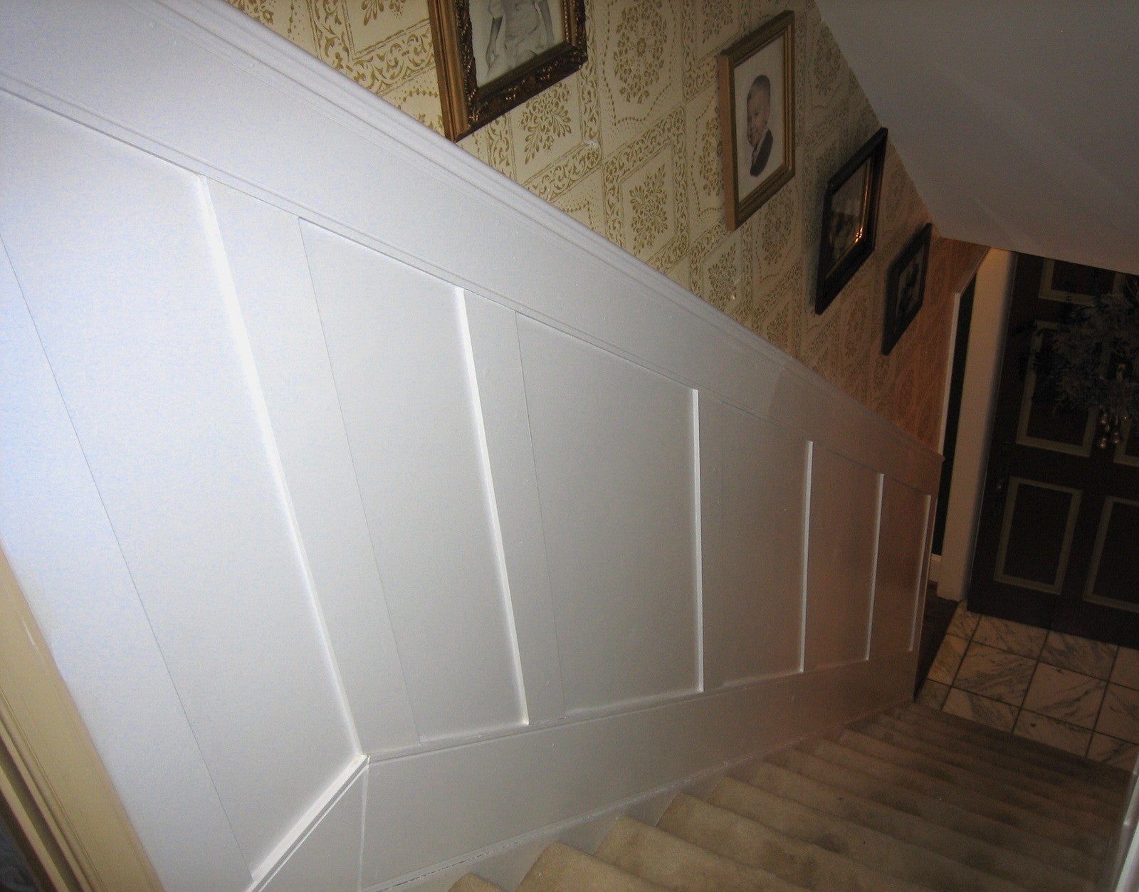 Elite FLAT Paneled Wainscot STAIR Kit with Panels in Paint Grade ...