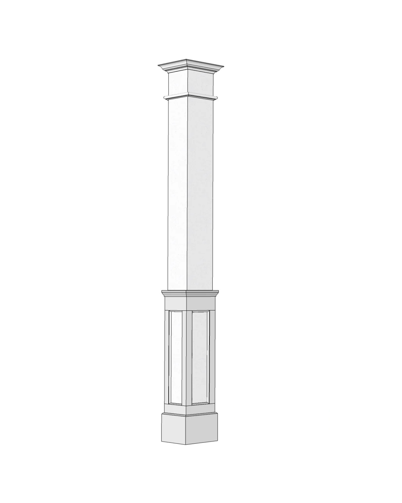 8" PVC Column, Half Paneled – Elite Trimworks Corporation